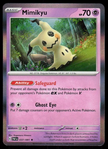 Mimikyu 037/091 Holo Rare Pokemon Paldean Fates NM | eBay