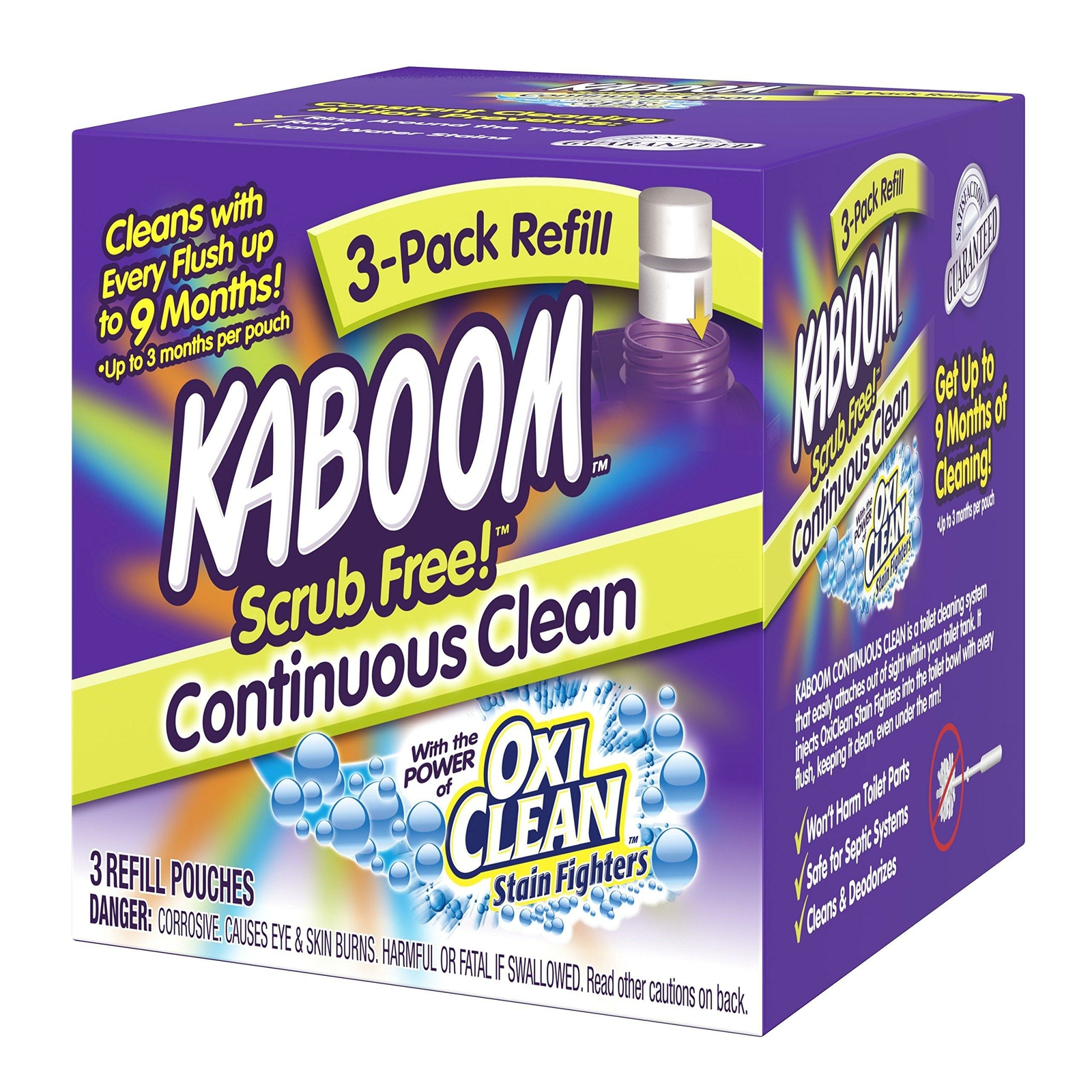 Kaboom Scrub Free! Continuous Clean with OxiClean 3-Pack Refill Refills ...