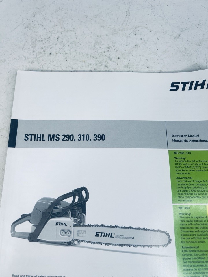 Stihl MS290 MS310 MS390 Chainsaw Instruction Owner's Manual | eBay