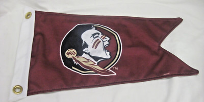 FLORIDA STATE UNIVERSITY BOAT FLAG 11" X 15" 2-SIDE NEW TWO BRASS ...