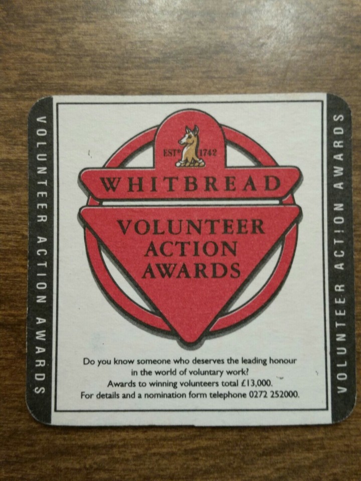 Beer Coaster: WHITBREAD White Label Low Alcohol Bitter ~ Volunteer ...