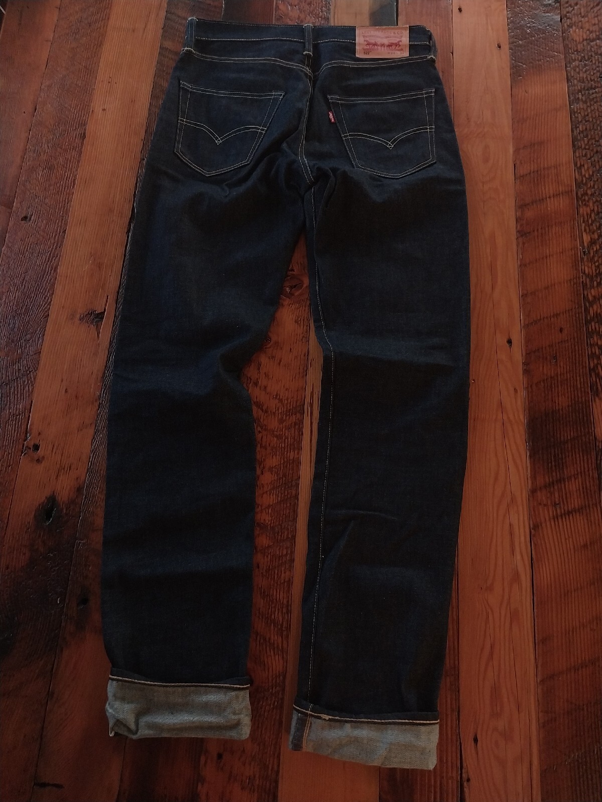 Rare Levis 522 Slim Tapered Selvedge Rigid Jeans Size… - Gem