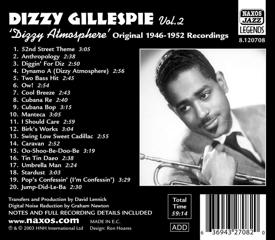 Dizzy Gillespie Dizzy Atmosphere (CD) Album 636943270820 | eBay