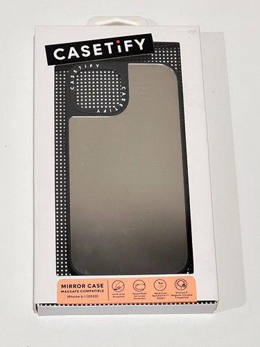 CASETiFY Mirror Case w/ Magsafe for iPhone 15 - Silver with Black ...