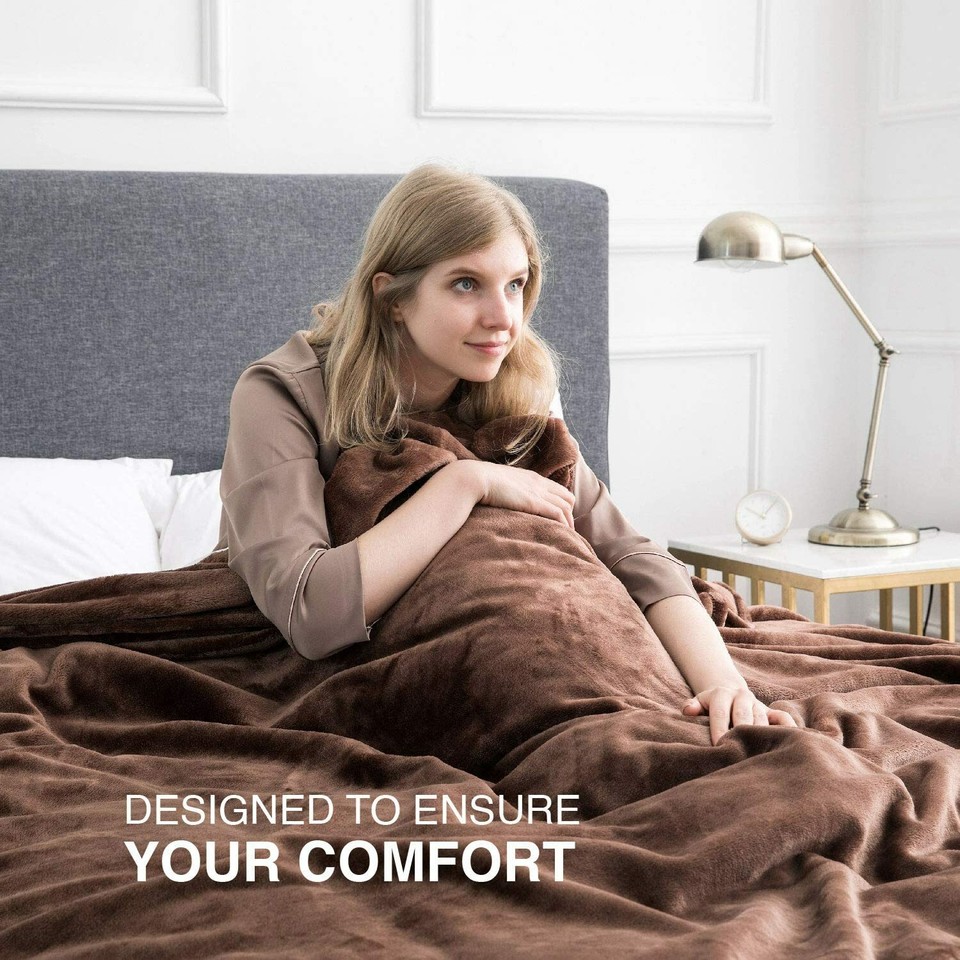 Faux Fur Fleece Throw Soft Warm Mink Large Sofa Bed Blanket Double King ...