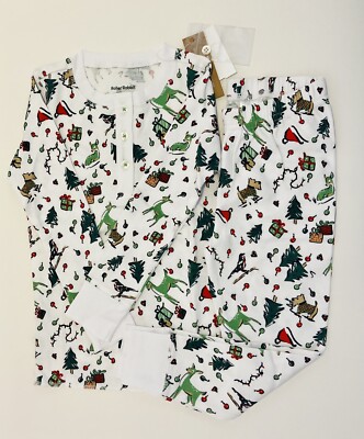 Roller Rabbit Christmas Holiday Pima Cotton 2 Piece Pajama Set Baby 24 ...
