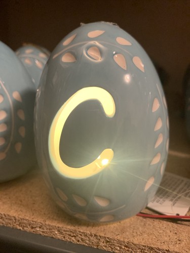 Easter Light Up Monogram Egg Letter "C” Blue Decorative Easter Egg 2.5 ...