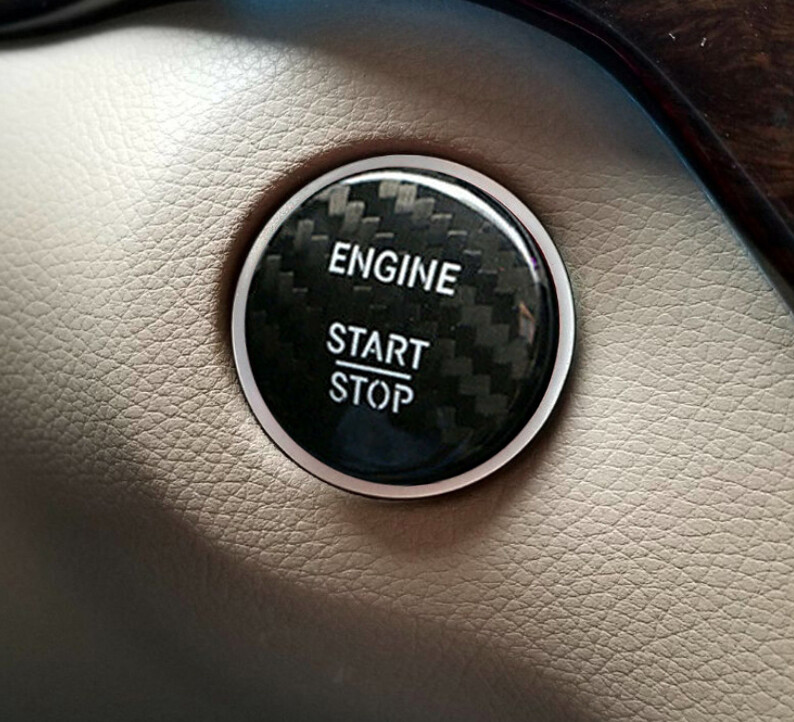 Real Carbon Fiber Keyless Engine Start Button Cover Fits 09-15 W212 ...