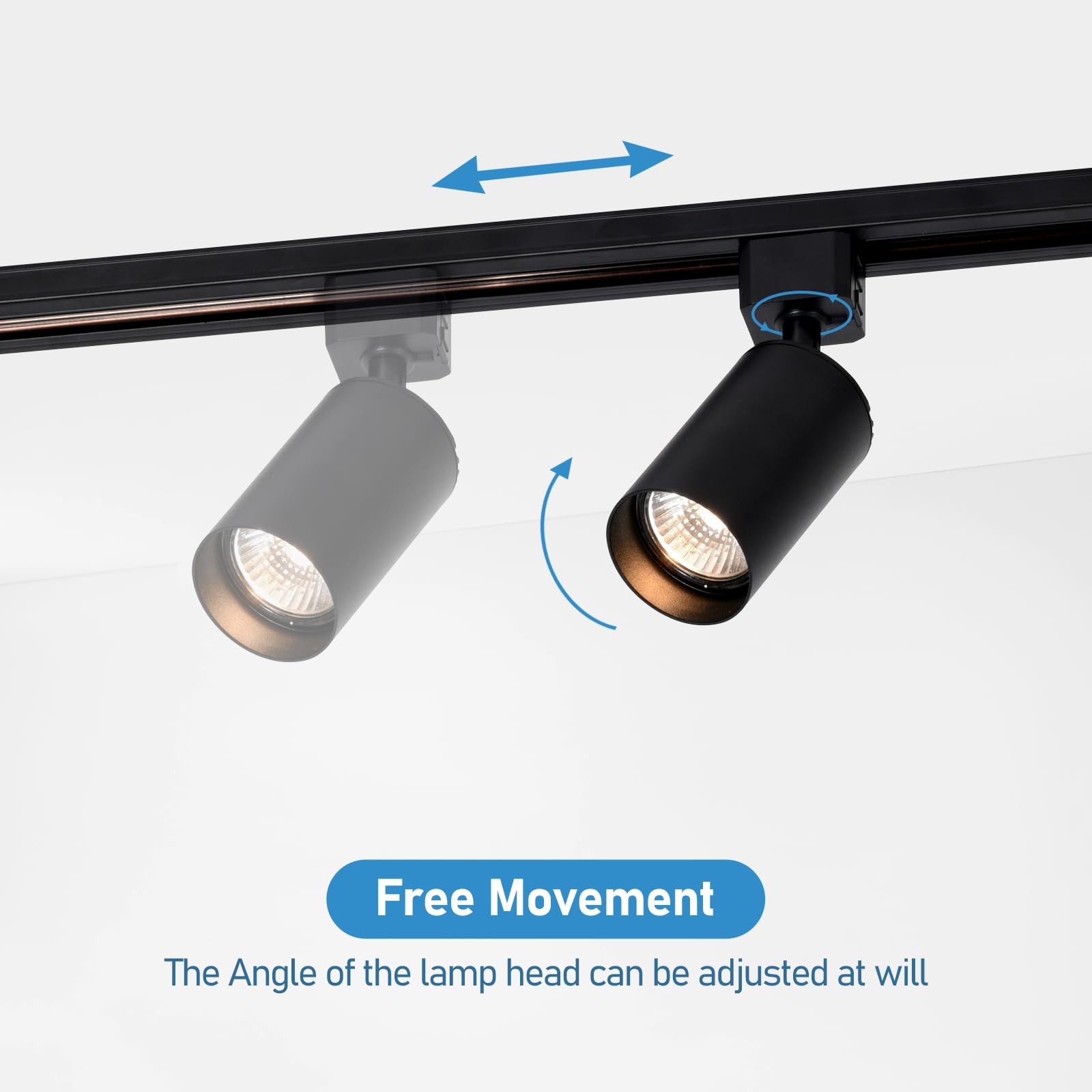 Plug in Track Lighting with Power Cord, 4-Light GU10 Track Lighting Kit ...