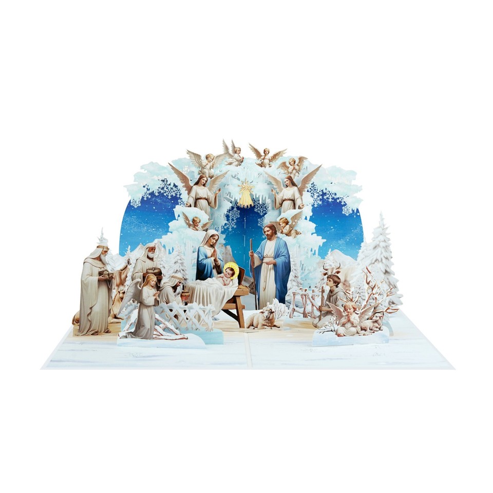 Merry Christmas Amazing 3D Pop-Up Greeting Card The Religious Christmas ...