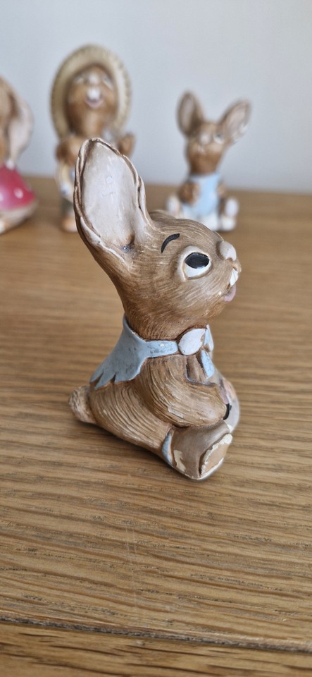 Early Pendelfin Original Stone Craft Bunny Rabbits Rocky Lucy Midge ...