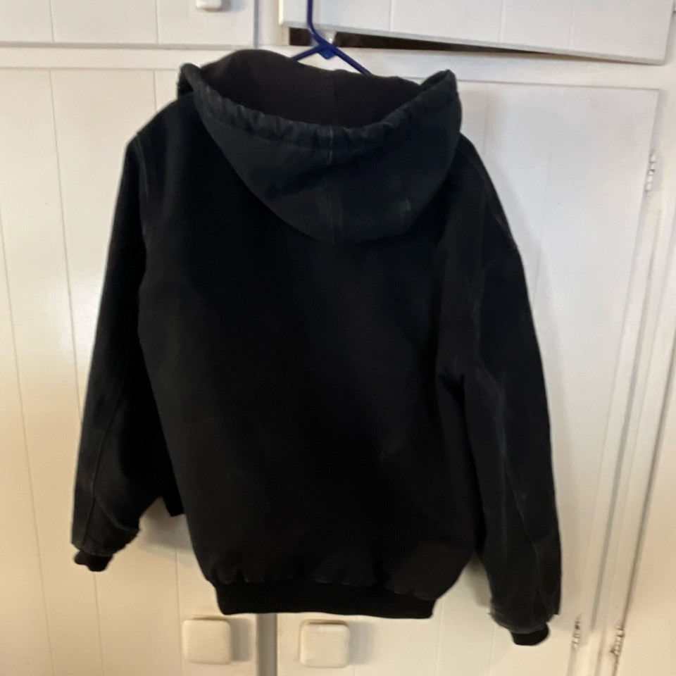 Carhartt Black Hooded Zip Jacket Men's Size L Short Workwear | eBay