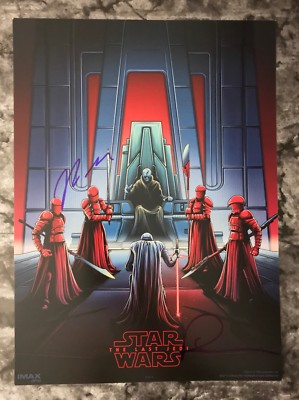 GFA Star Wars The Last Jedi Rian Johnson & RAM Signé 9.5x13 Affiche MH1 ...