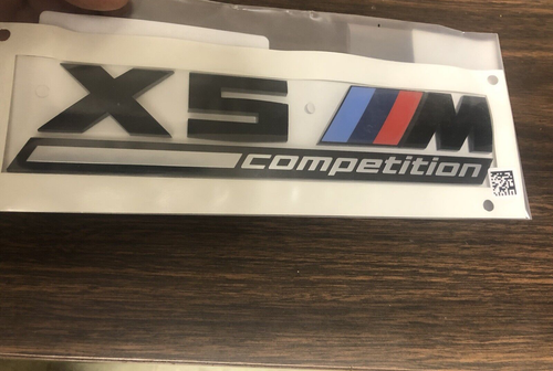 BMW F95 X5 M X5M Competition Tailgate Trunk Black Emblem Badge Genuine ...