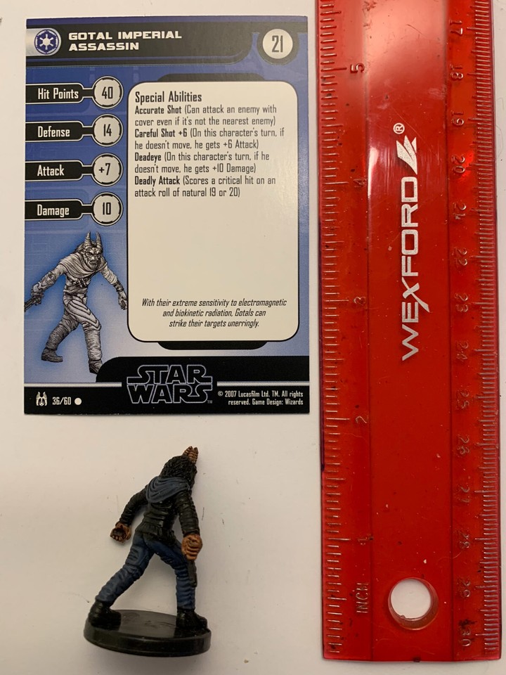 Star Wars Minis - Gotal Imperial Assassin w/Card - Force Unleashed 36/ ...