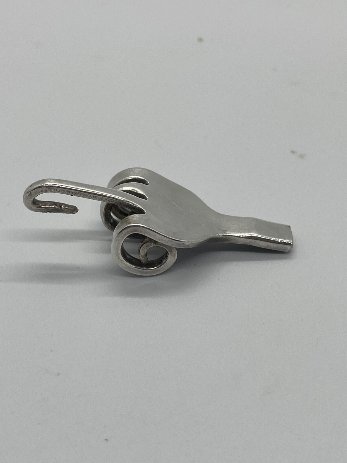 Silver Biker/Motorcycle/Rocker Middle Finger Fork Nec… - Gem