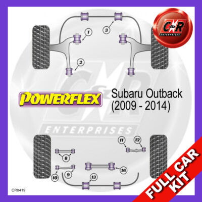 Powerflex Fr Wishbone Rr Bushes NoLift+Caster Full Kit Fits Outback 09 ...