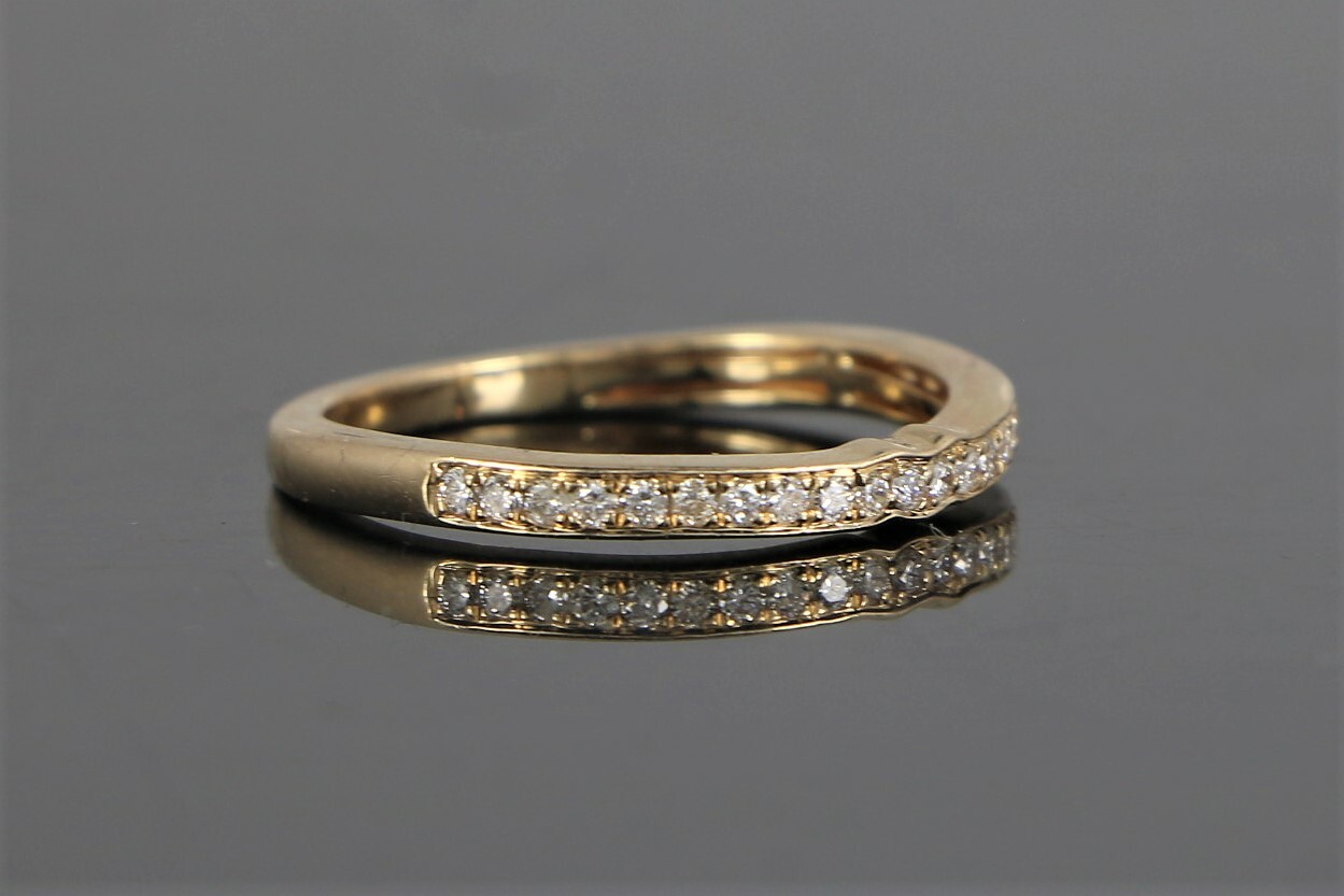 $1,275 EMA 14K Yellow Gold Round Diamond Contour Wedding Band ...
