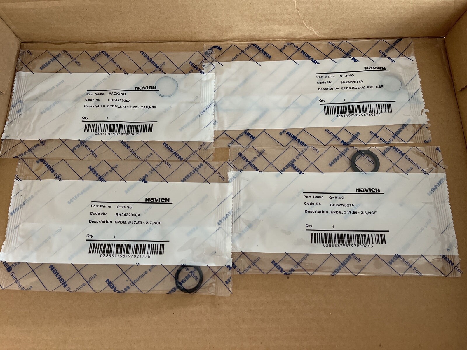 4 Various Navien O Rings 20006953A 20006950A 20006949A 20006958A NOS ...