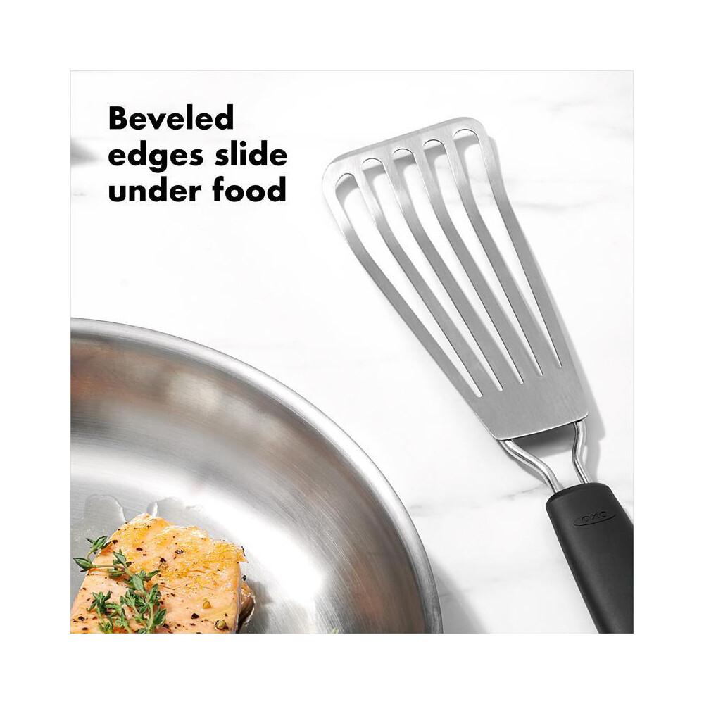 Oxo 29cm Stainless Steel Little Fish Turner Egg/Burger Flipper Cooking ...