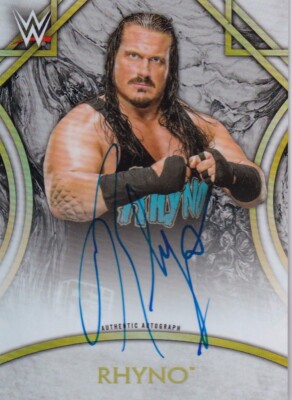 Rhyno Signed WWE Legends Trading Card 104/199 Wrestling Wrestler ECW ...