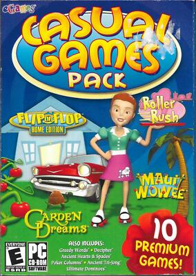Casual Games Pack (PC, 2007)-10 PREMIUM GAMES-PC-CD-ROM-FREE SHIPPING ...