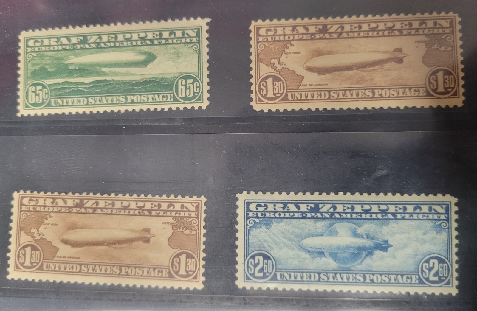 Graf Zeppelin Stamps 4 Very Rare Stamps. Europe-Pan America Flight. | eBay