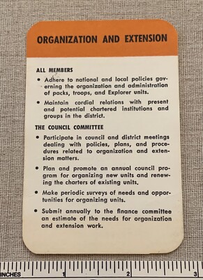 VTG ORGANIZATION & EXTENSION Job Description Boy Cub Scout Leader CARD ...