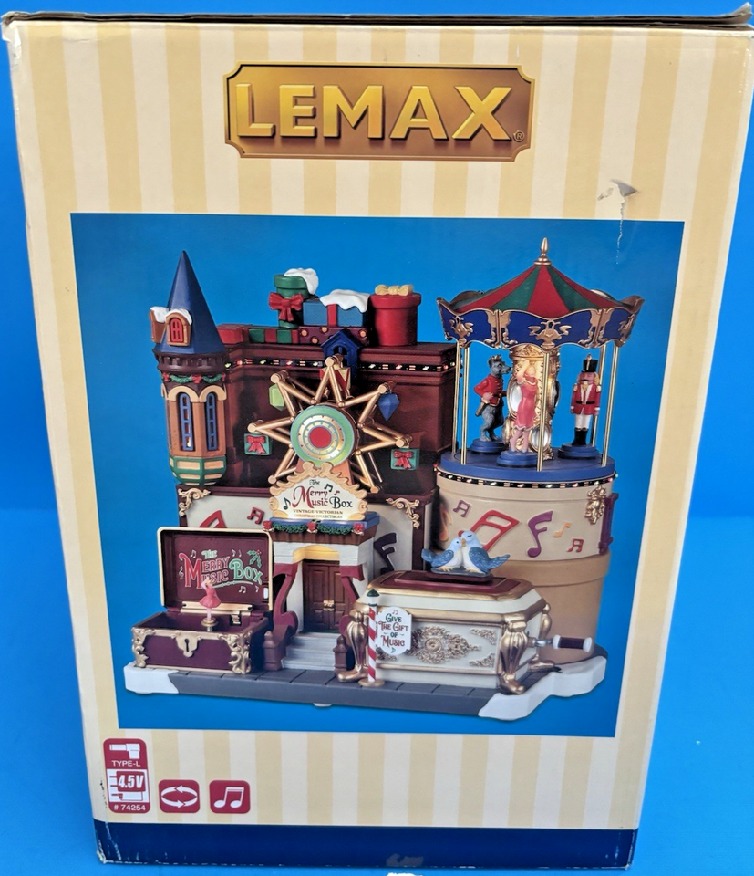 Lemax Merry Music Box Animated /Sound Holiday Village Winter Carnival ...