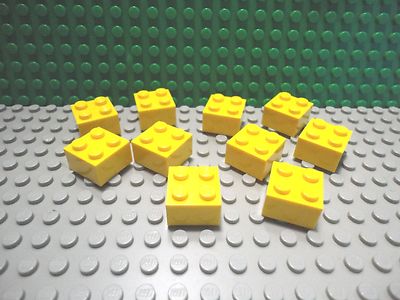 Lego 10 Yellow 2x2 brick block NEW | eBay