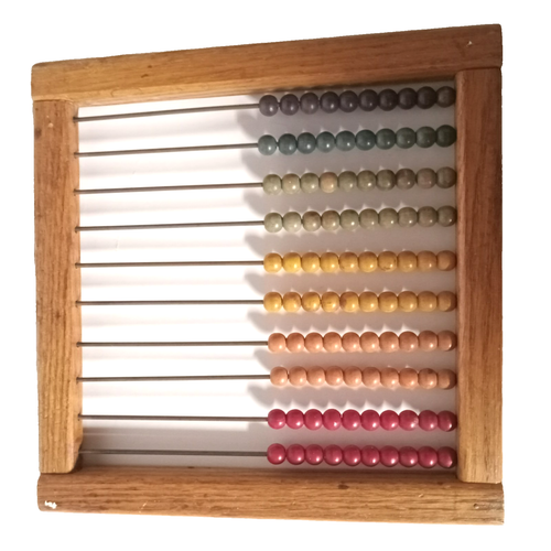 Antique Colored WOOD Bead Abacus 10 Rod Child's Counting TOY | eBay