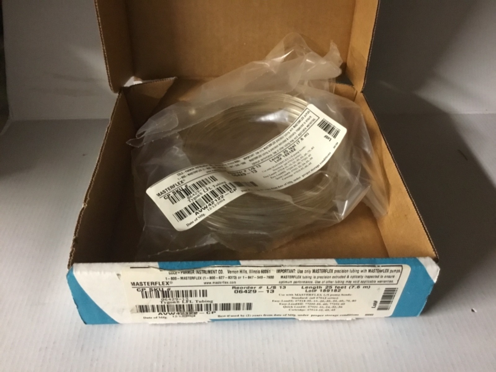 MasterFlex tygon LFL tubing 7.4m cat 06429-13 25 feet AVW42122-CP NEW ...