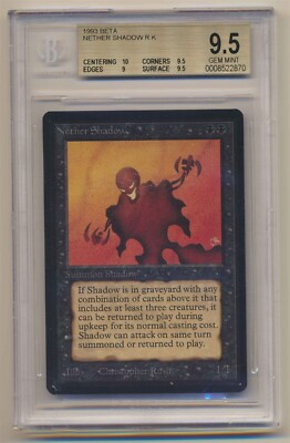BGS 9.5 MTG Magic the Gathering Beta Nether Shadow GEM MINT Condition ...