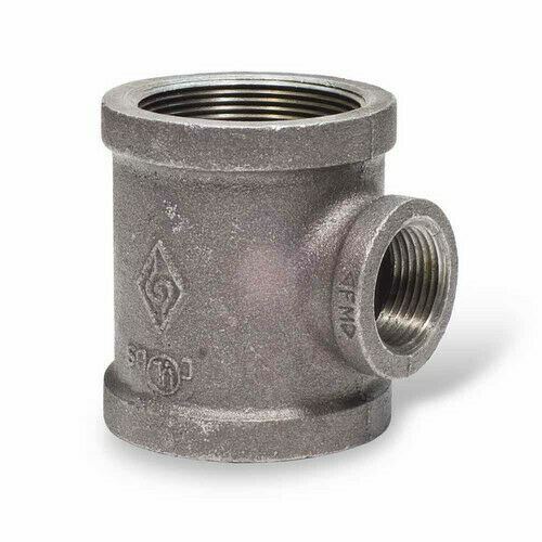 1-1/2"x1-1/2"x1" Black Tee Maleable IPS Threaded Reducing Tee Fitting 3 ...