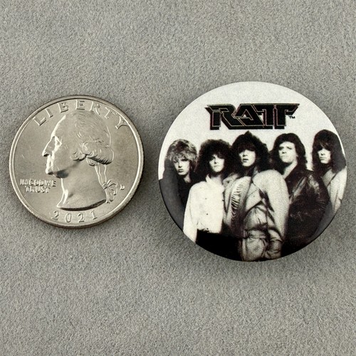 Vintage 1984 Ratt Band Black & White Photo 1.25" Round Pinback Button ...