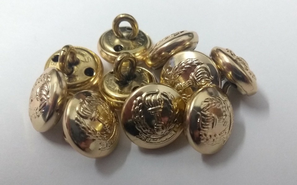 Gold Ring Buttons with Torch in Laurel 12mm X 10 - NEW | eBay