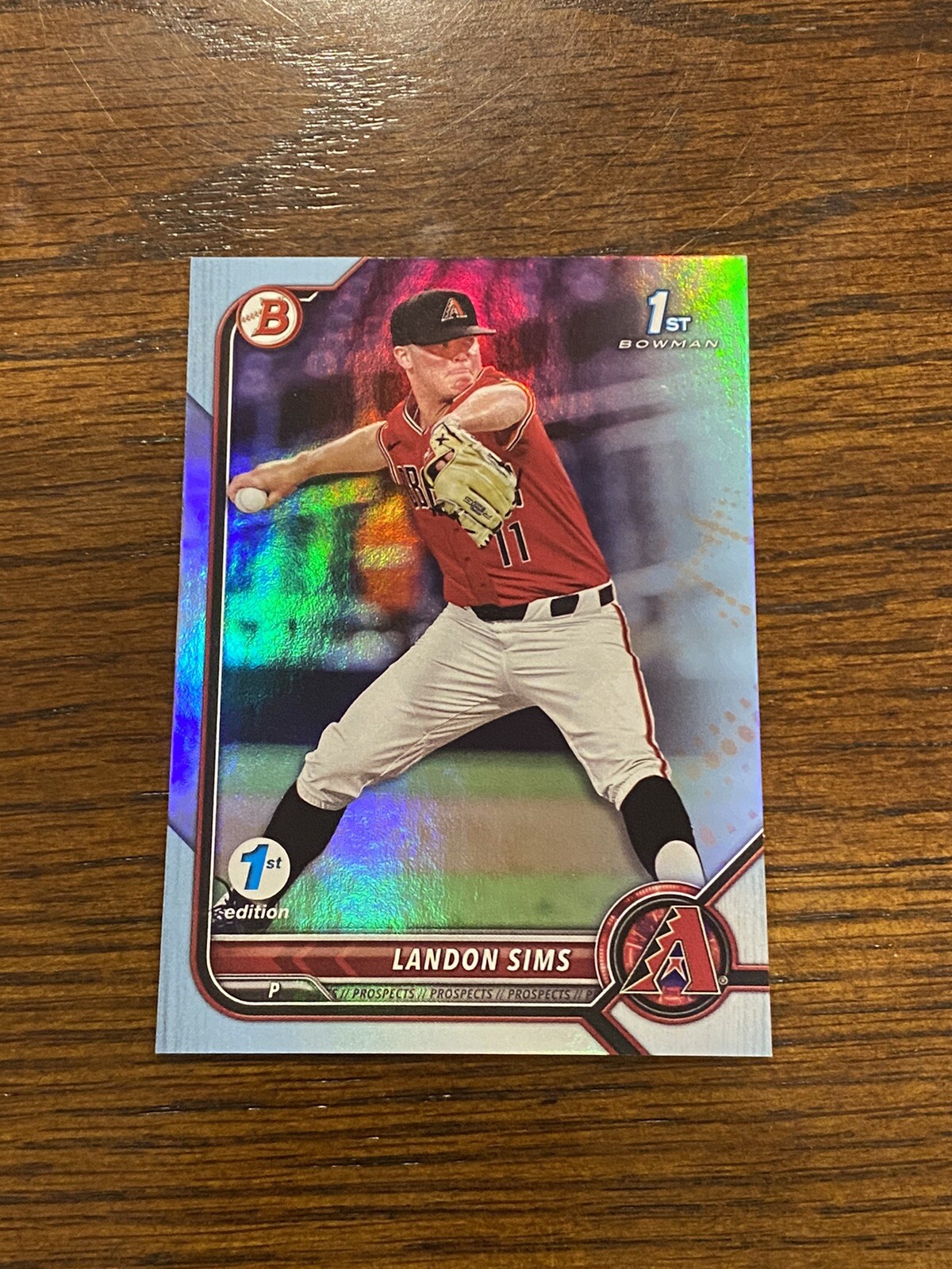 Landon Sims 2022 Bowman Draft 1st Edition Sky Blue Foil Diamondbacks ...