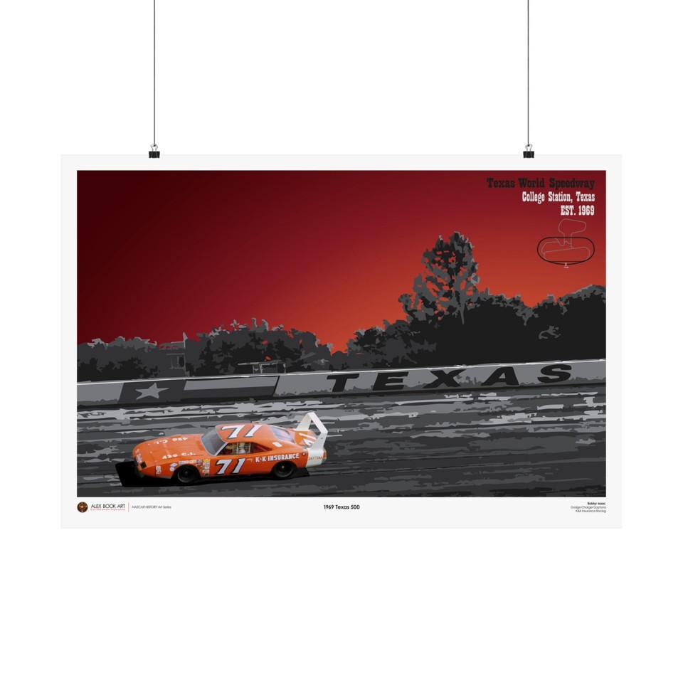 Bobby Isaac Racing Poster - NASCAR Texas World Speedway Historic Wall ...