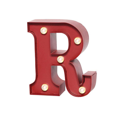 Mini Lamp, LED Light Letter With Warm Light Height 10 Cm Color Red "R ...