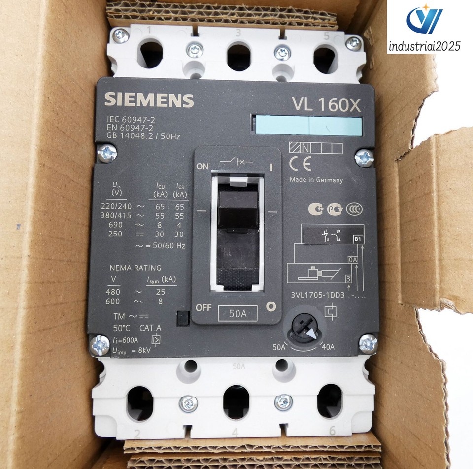 Siemens VL160X 3VL1705-1DD33-0AB1 3VL1 705-1DD33-0AB1 E: 01 50A 40kA ...