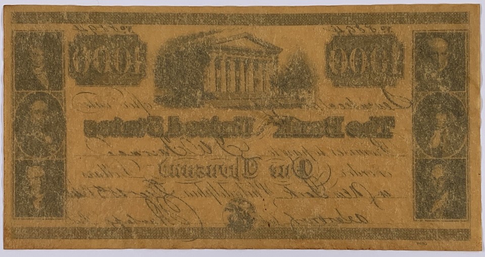 Bank Of The United States, Reproduction, $1000 Dollar Bank Note | eBay