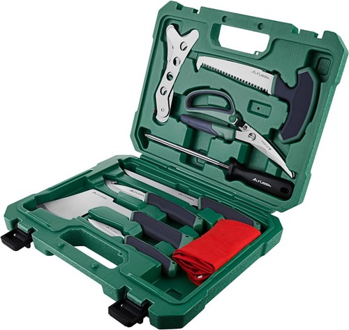 Flissa Hunting Field Dressing Kit 10Pcs Hunting Knife Butcher Game ...