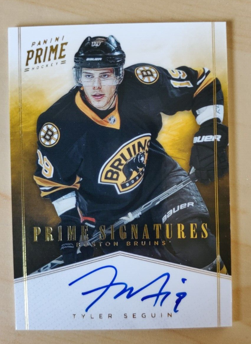 2011-12 Panini Prime Signatures Tyler Seguin Gold Auto 9/50 #65 Bruins ...