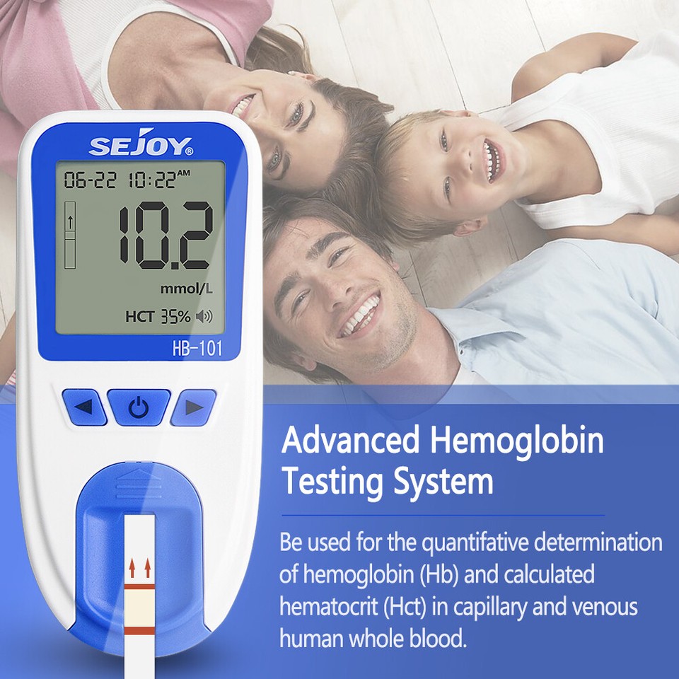Blood Hemoglobin Meter Analyzer Anemia Monitor Test HB & HCT with 25pcs ...