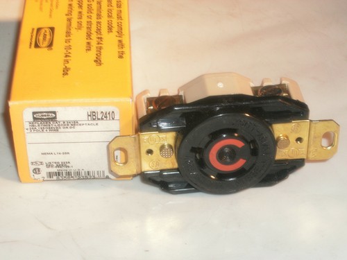 HUBBELL HBL2410 TWIST-LOCK RECEPTACLE 20A 125/250V NEMA L14-20R 3P 4W ...