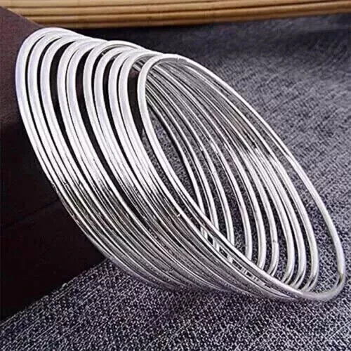 Beautiful Silver Bangles Solid 925 Sterling Silver Handmade 10 Brace ...