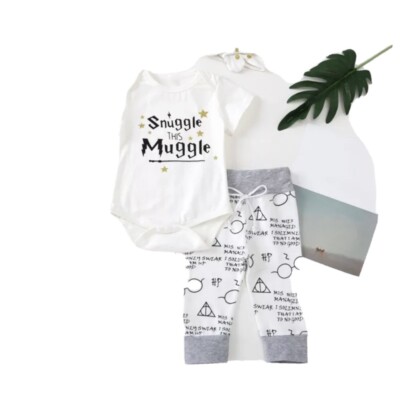 Snuggle This Muggle Outfit Bodysuit Pants Set Unisex Outfit Wizard Set ...