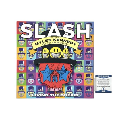 Slash Signed Living the Dream Double Vinyl Record Album Guns N' Roses ...