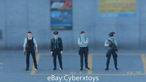 1:43 Hong Kong Police CTRU CIB PSU Team Figure 4pcs for Diorama Car ...