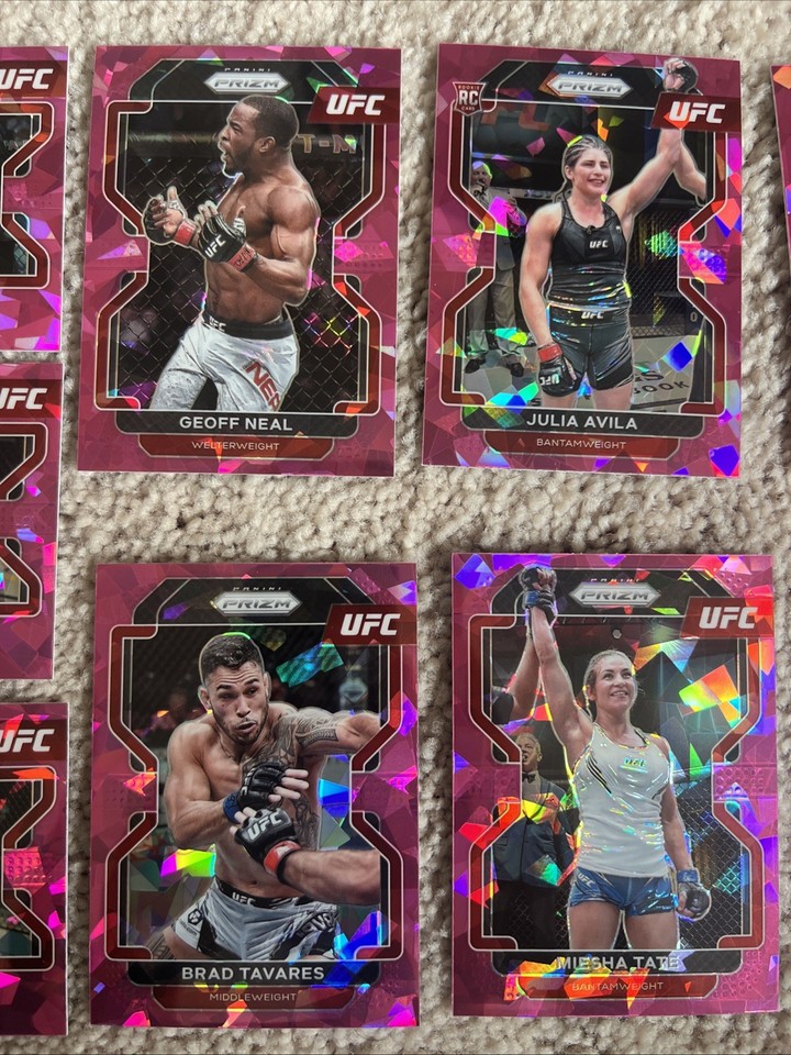 2022 Panini Ufc Cracked Pink Ice Prizm Lot of 9 Cards | eBay